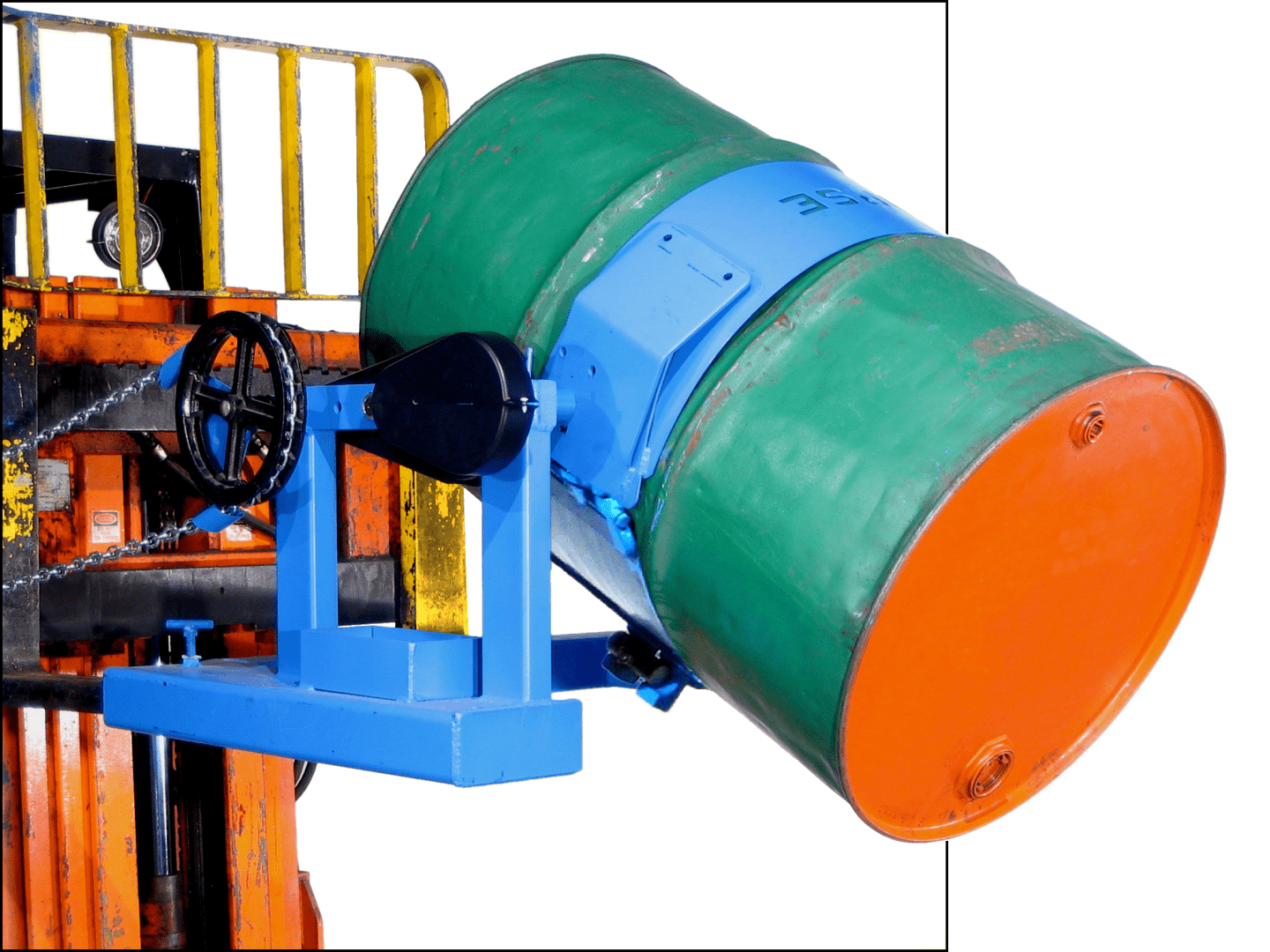Forklift Mounted Drum Rackers • McBrady-McMahon, Inc.