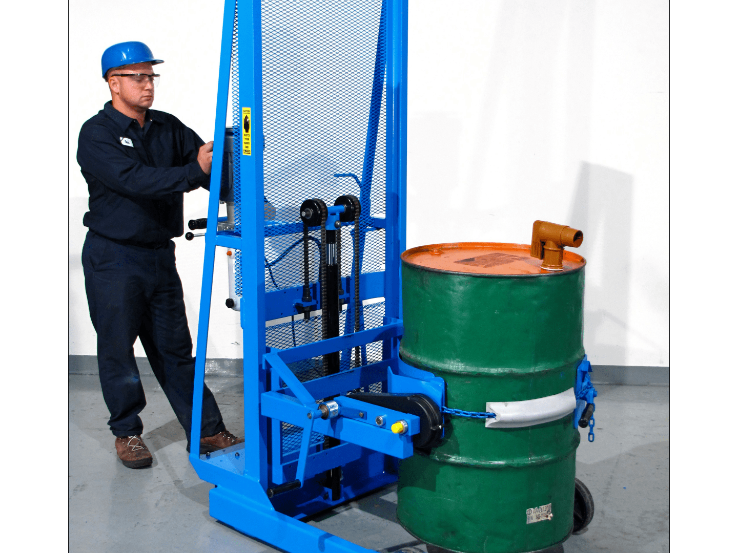 Morse 510M vertical-lift drum pourer, 60", spark resistant parts, hand ...