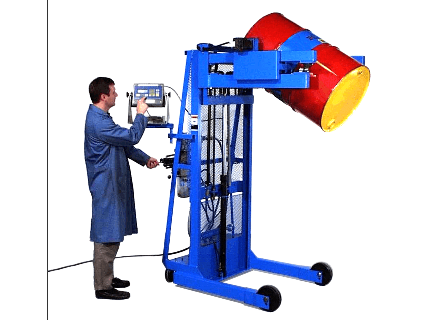 Morse Model 515-T-114 vertical-lift drum pourer, 60" max. pour height ...