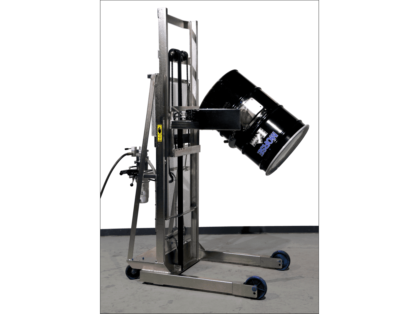 Morse Model 525SS-N-120 vertical-lift drum pourer,106",scale equipped ...