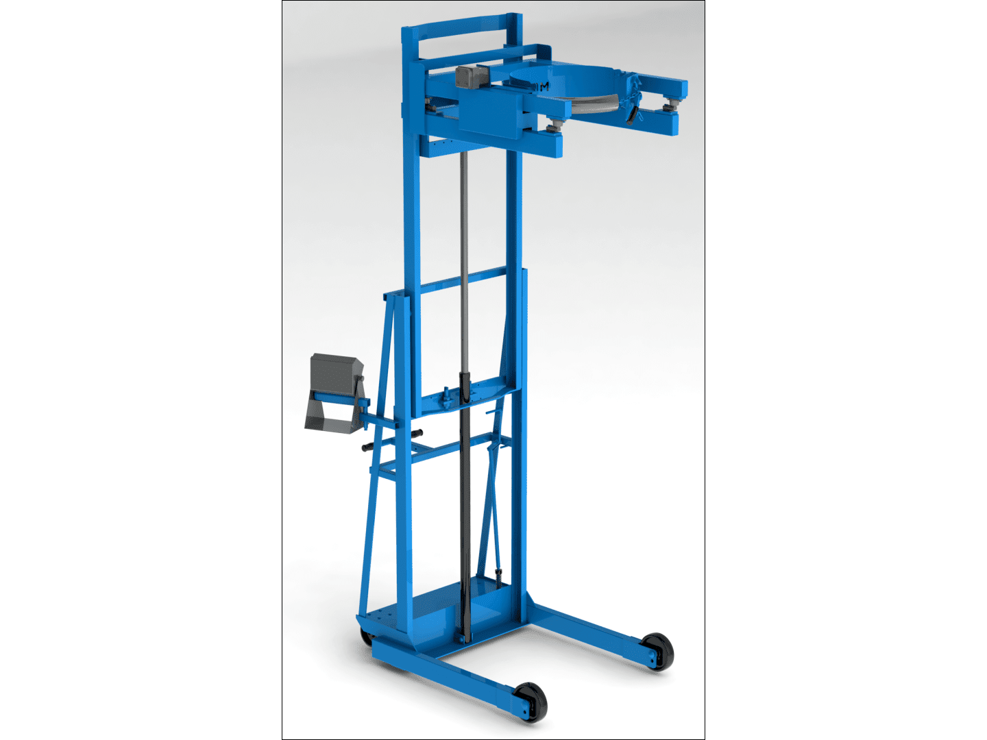 Morse Model 525-T-114 vertical-lift drum pourer, 106", scale-equipped ...