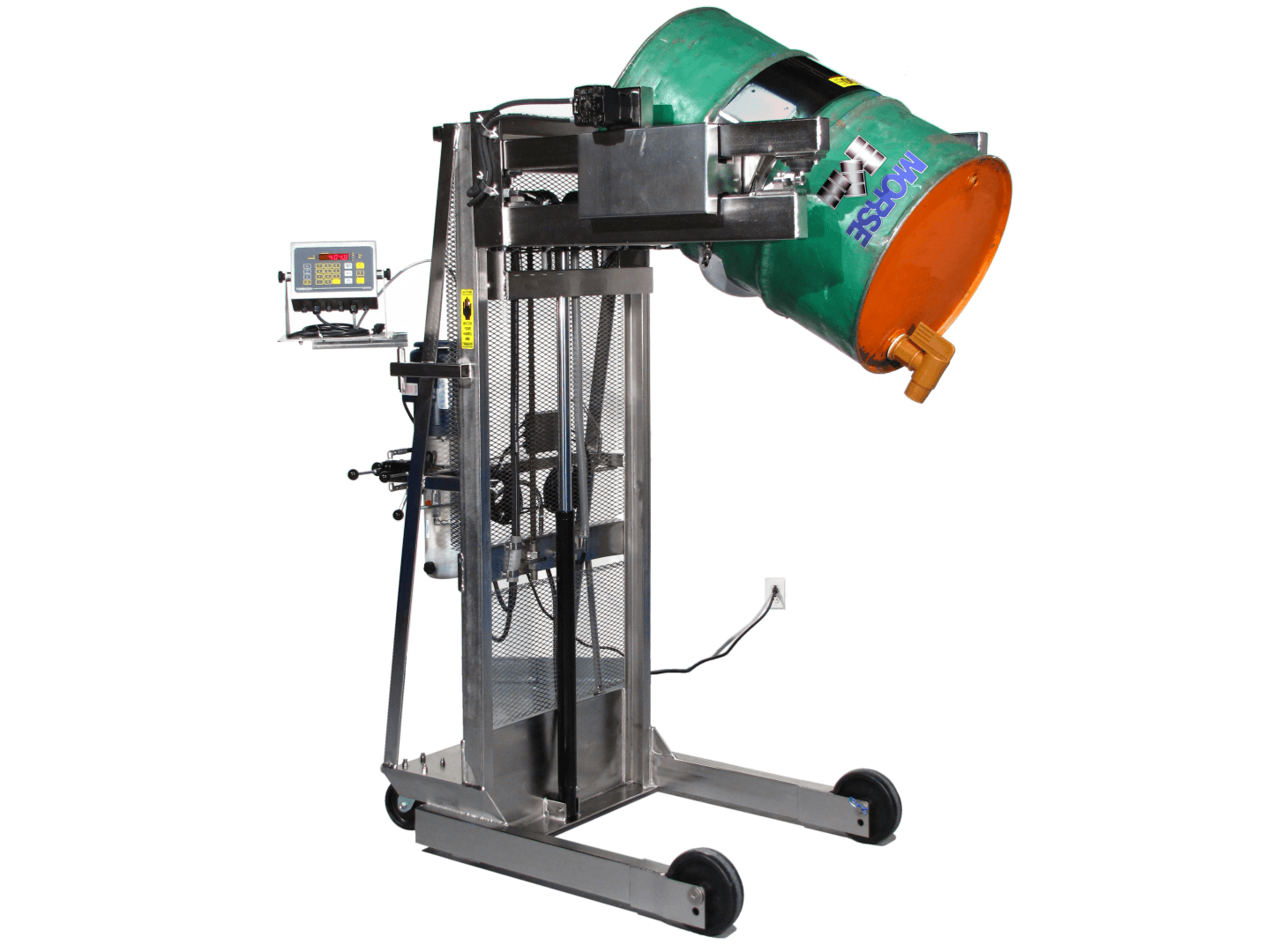 Stainless Steel Vertical-Lift Drum Pourers • McBrady-McMahon, Inc.